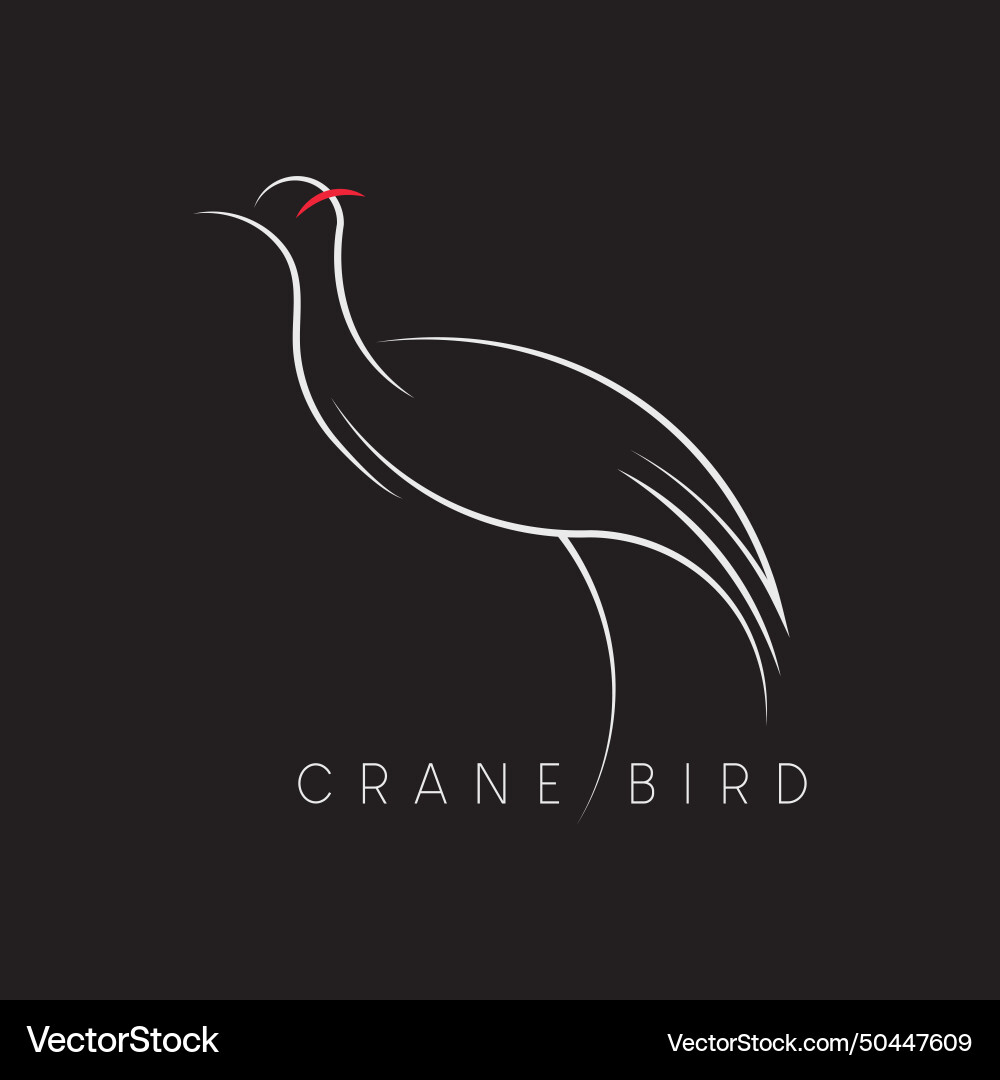 Crane bird logo design Royalty Free Vector Image