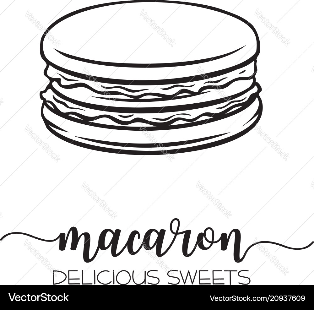 Hand drawn macaron Royalty Free Vector Image - VectorStock