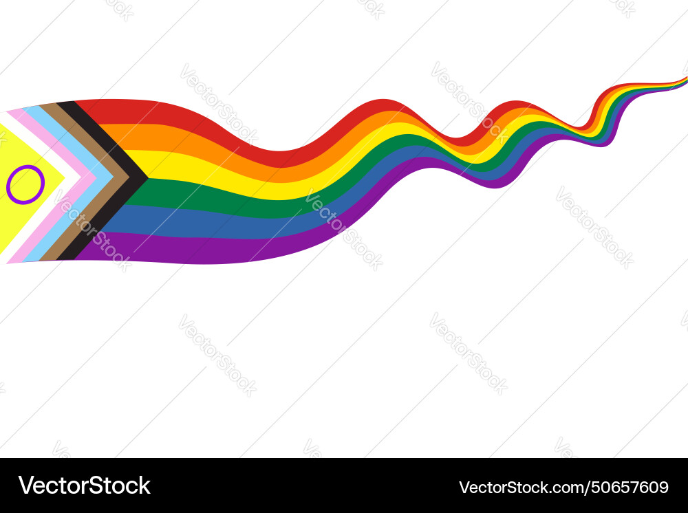 Progress Pride Flag Ribbon Royalty Free Vector Image