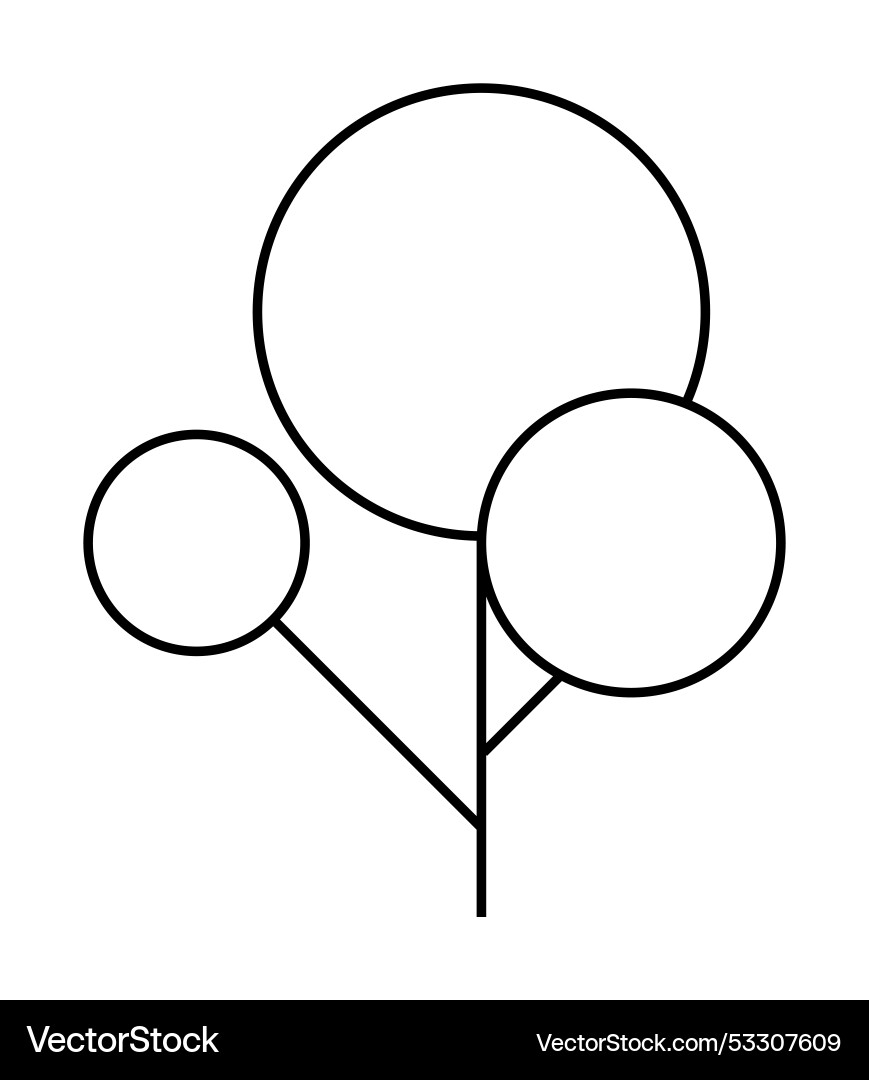 Simple line art depiction of abstract trees Vector Image