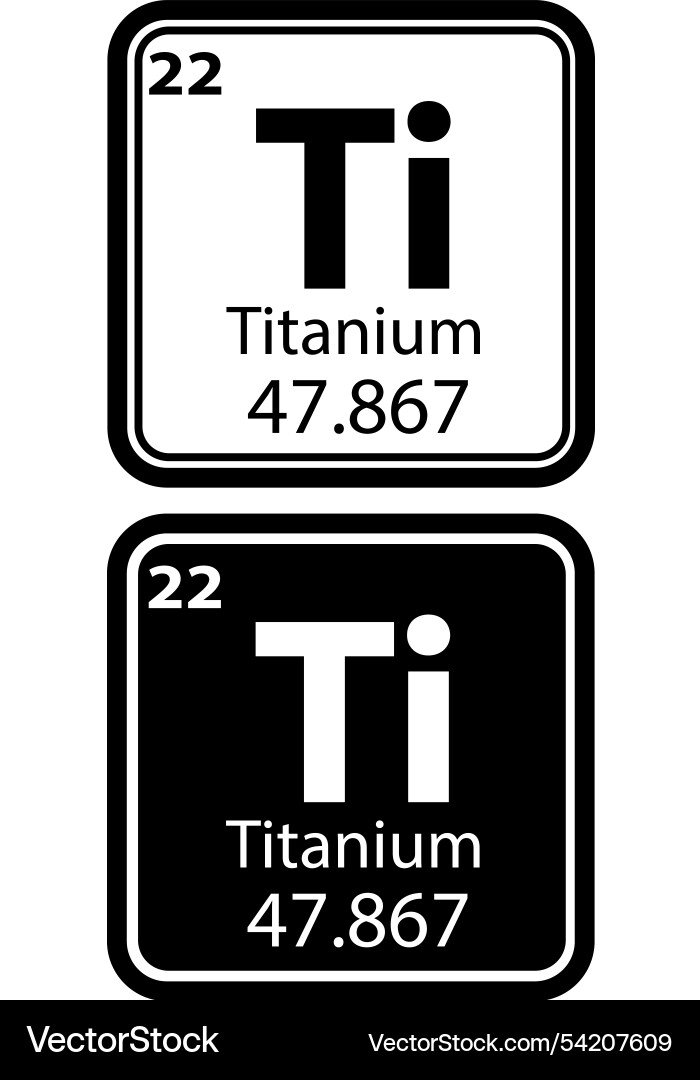 Titanium chemical element periodic table icon Vector Image