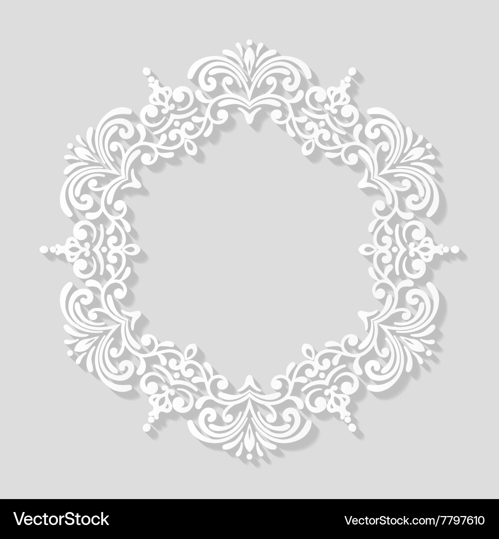 Elegant paper retro floral frame Royalty Free Vector Image