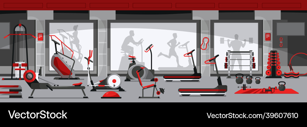 Gym interior Royalty Free Vector Image - VectorStock