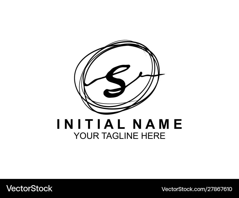Handwriting logo initial s signature elegant Vector Image