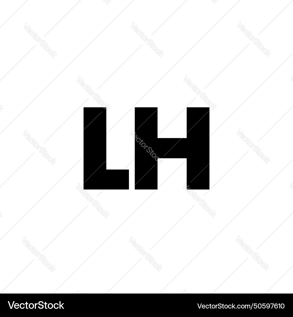 Letter l and h lh logo design template minimal Vector Image