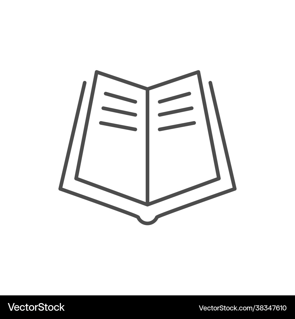 Open book line outline icon Royalty Free Vector Image