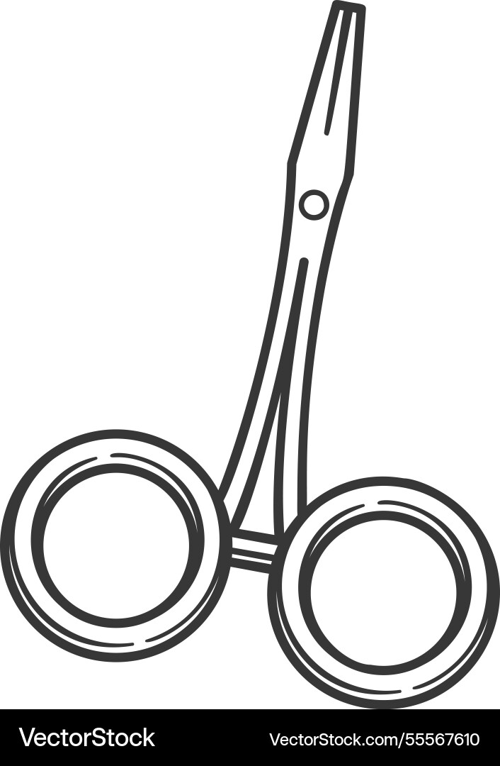 Surgical scissors medical instruments doodle Vector Image