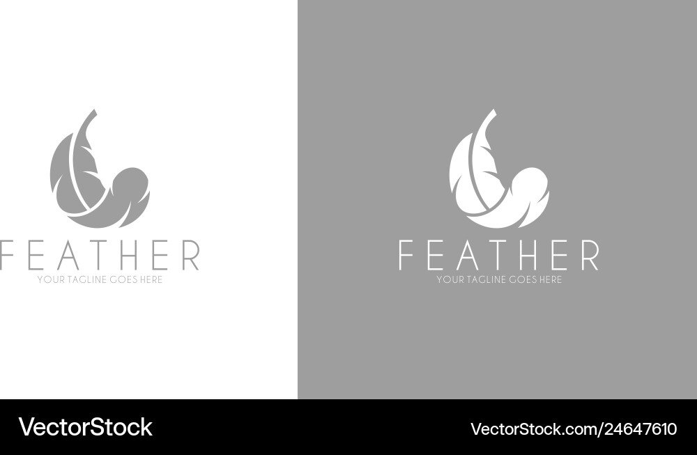 White feather logo Royalty Free Vector Image - VectorStock