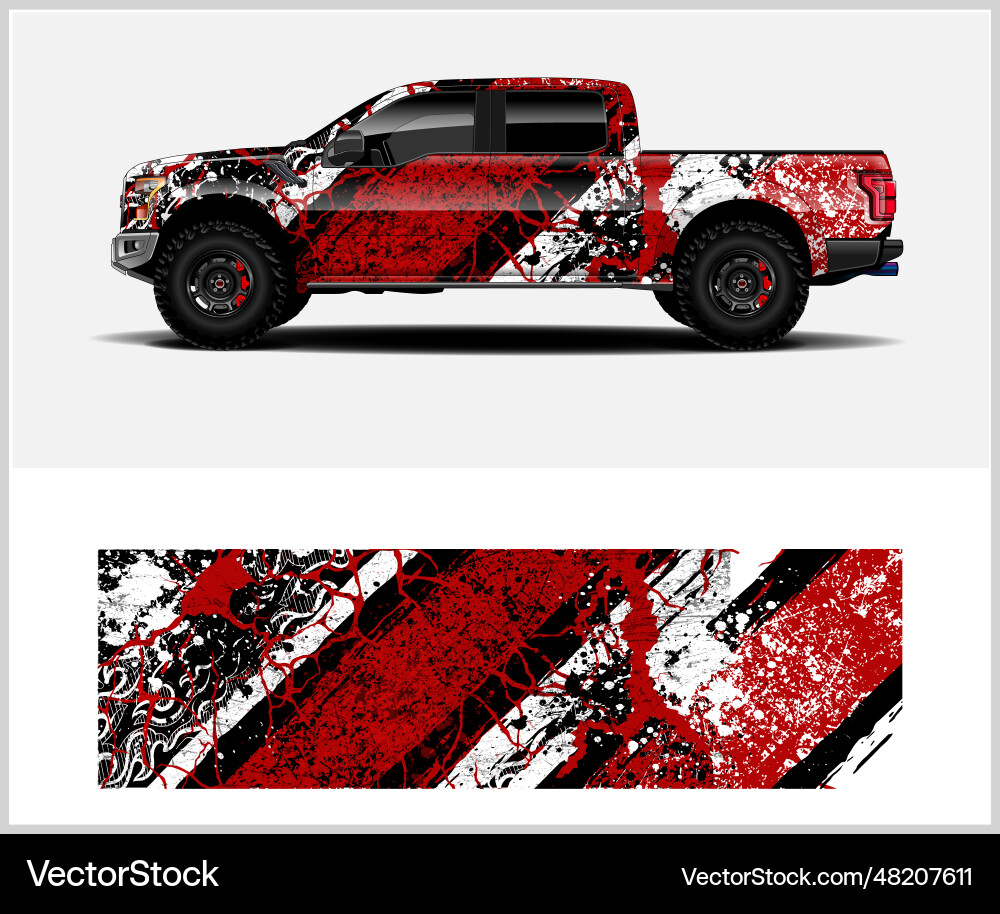 Car wraps advertising or wrap design graphics Vector Image