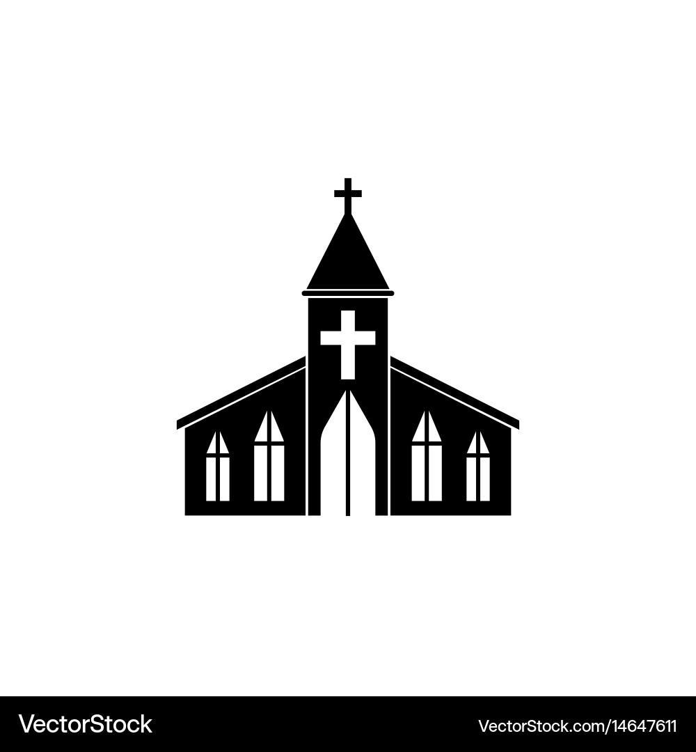 Church solid icon religion building elements Vector Image