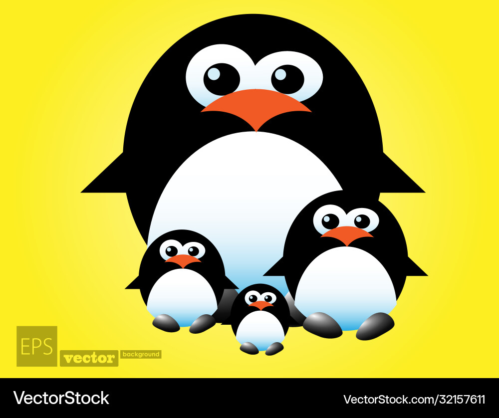 Cute penguin set with penguins in different Vector Image