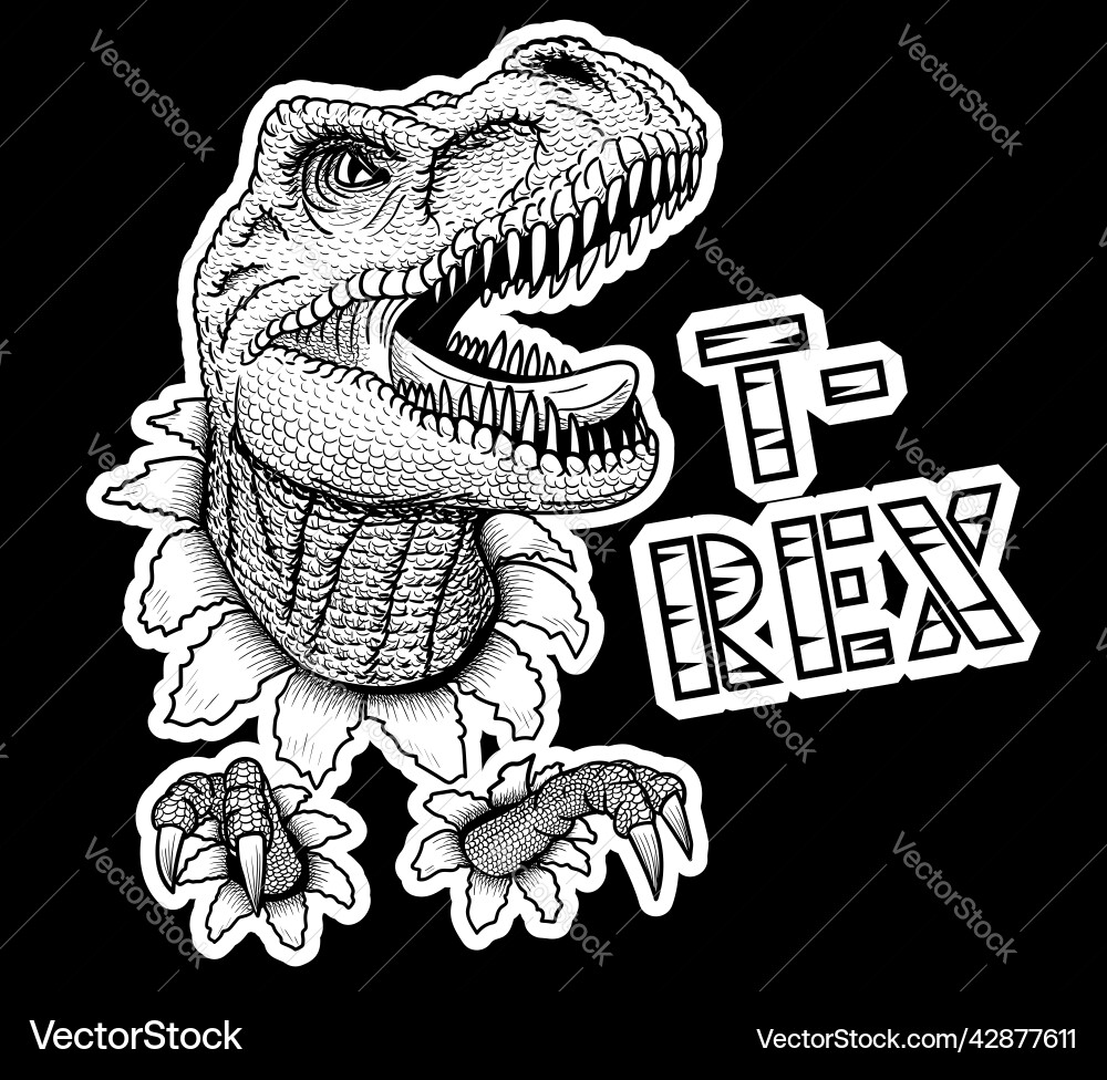 Drawing of the head an ancient predatory Vector Image