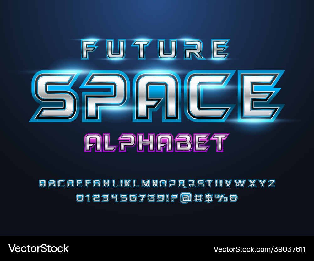 Futuristic font Royalty Free Vector Image - VectorStock