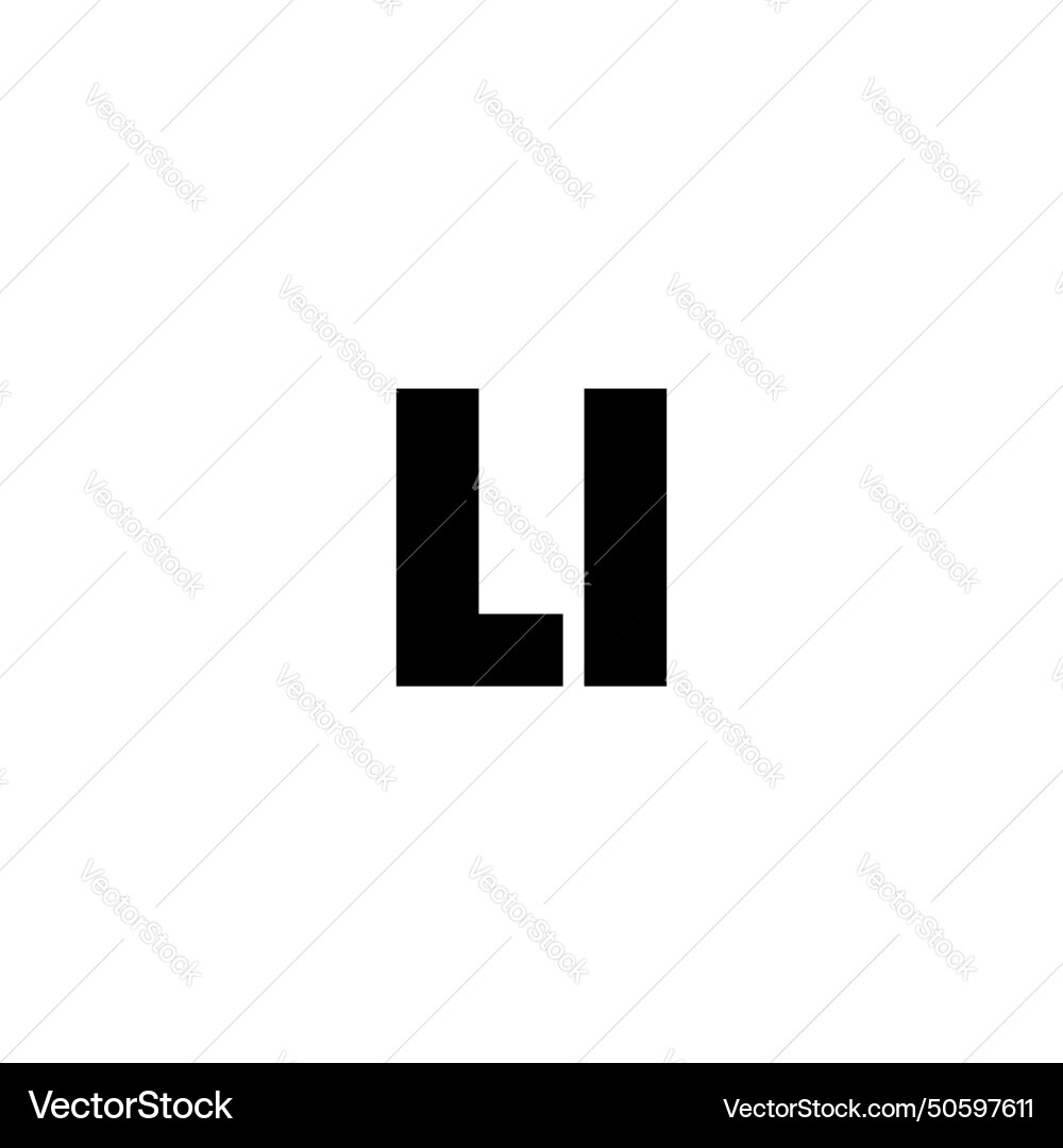 Letter l and i li logo design template minimal Vector Image