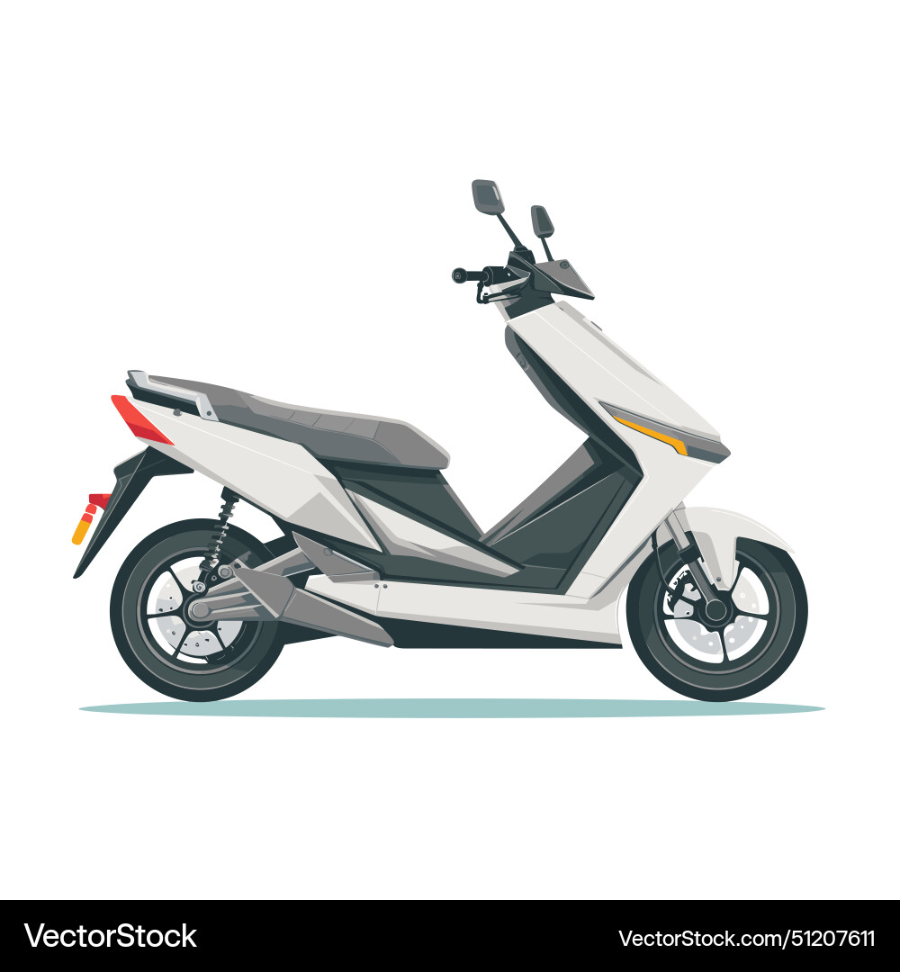 Modern electric scooter side view isolated white Vector Image