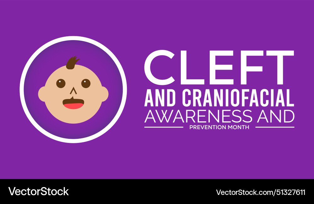 National cleft and craniofacial awareness Vector Image
