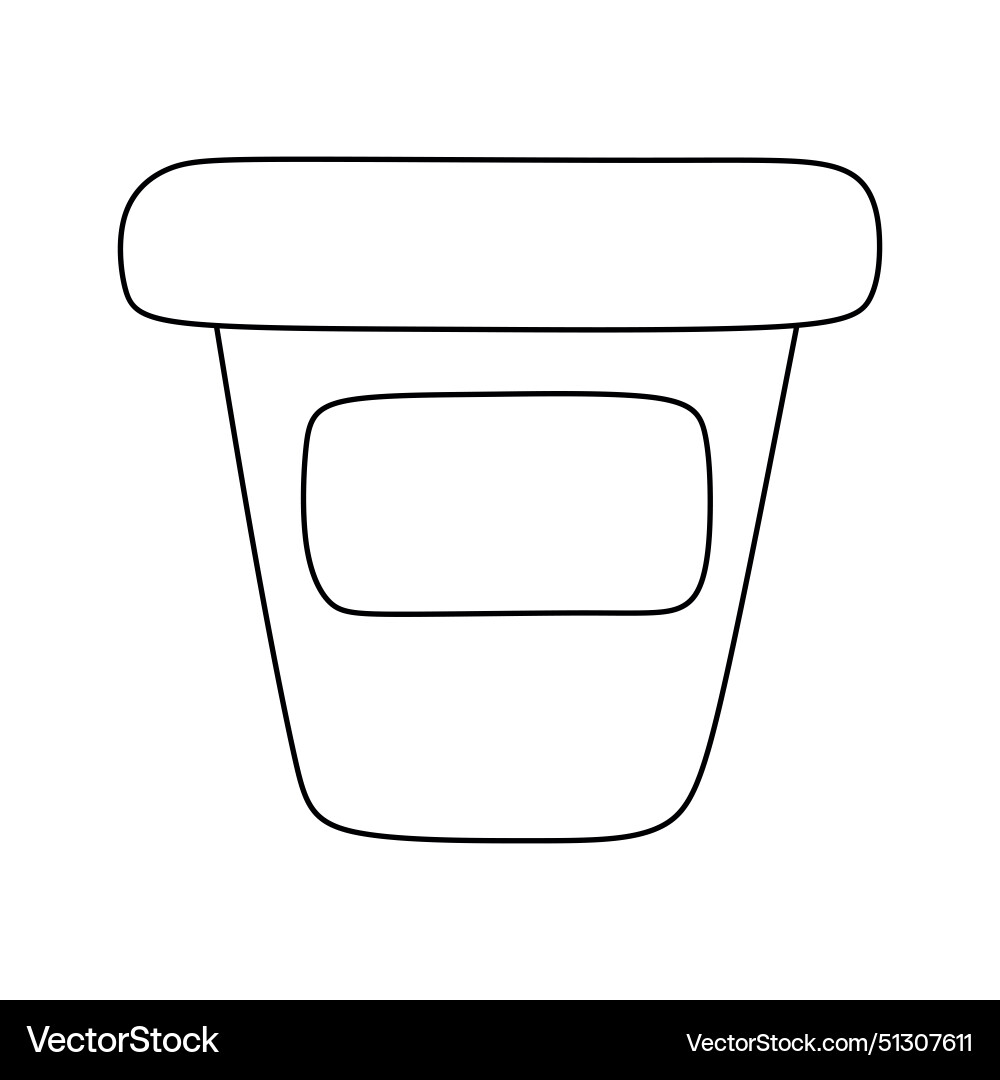 Plant pot line outline icon hand drawn linear Vector Image