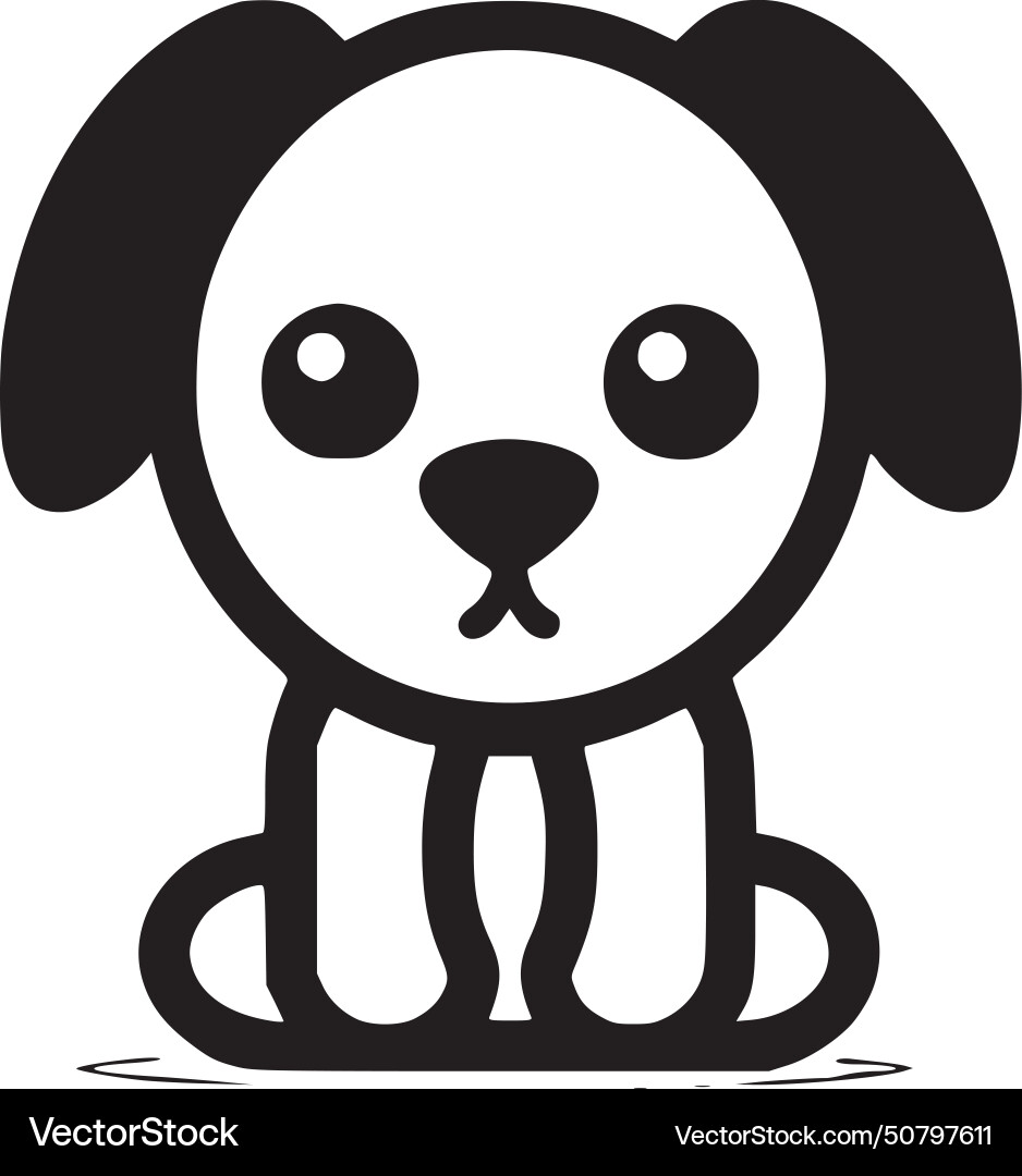 Puppy - black and white isolated icon Royalty Free Vector