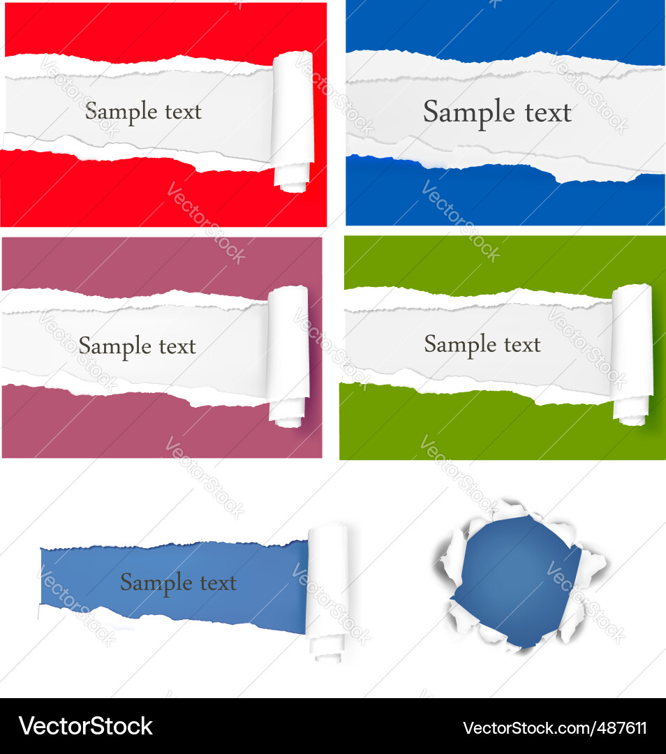 Set with ripped papers Royalty Free Vector Image