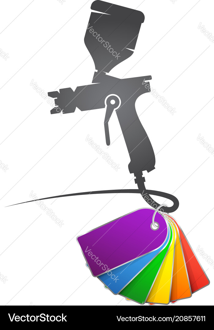 Spray Gun with Colorful Paint Royalty Free Vector Image