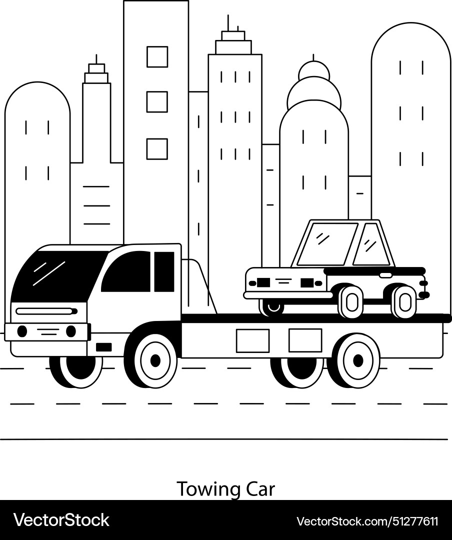 Towing car Royalty Free Vector Image - VectorStock