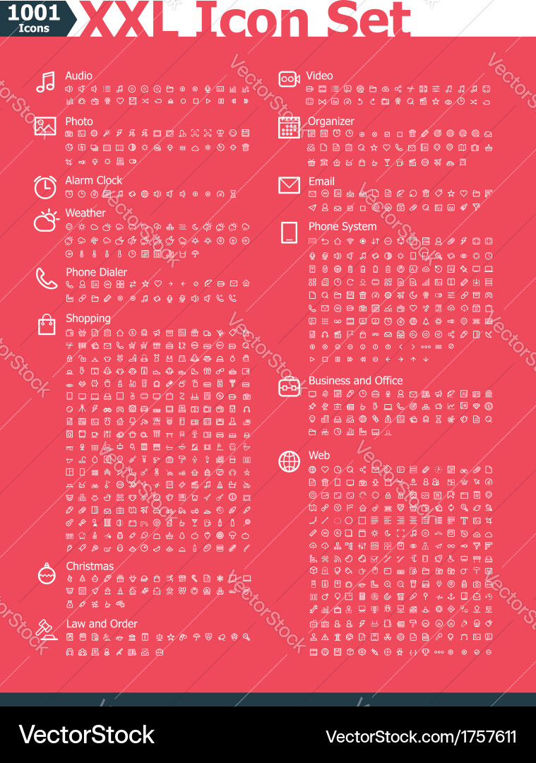 Xxl icon set Royalty Free Vector Image - VectorStock