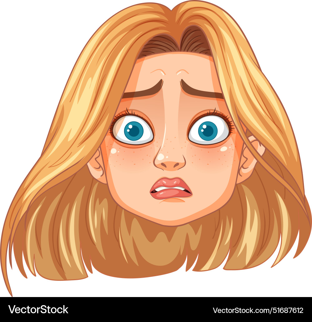 A woman looking worried Royalty Free Vector Image