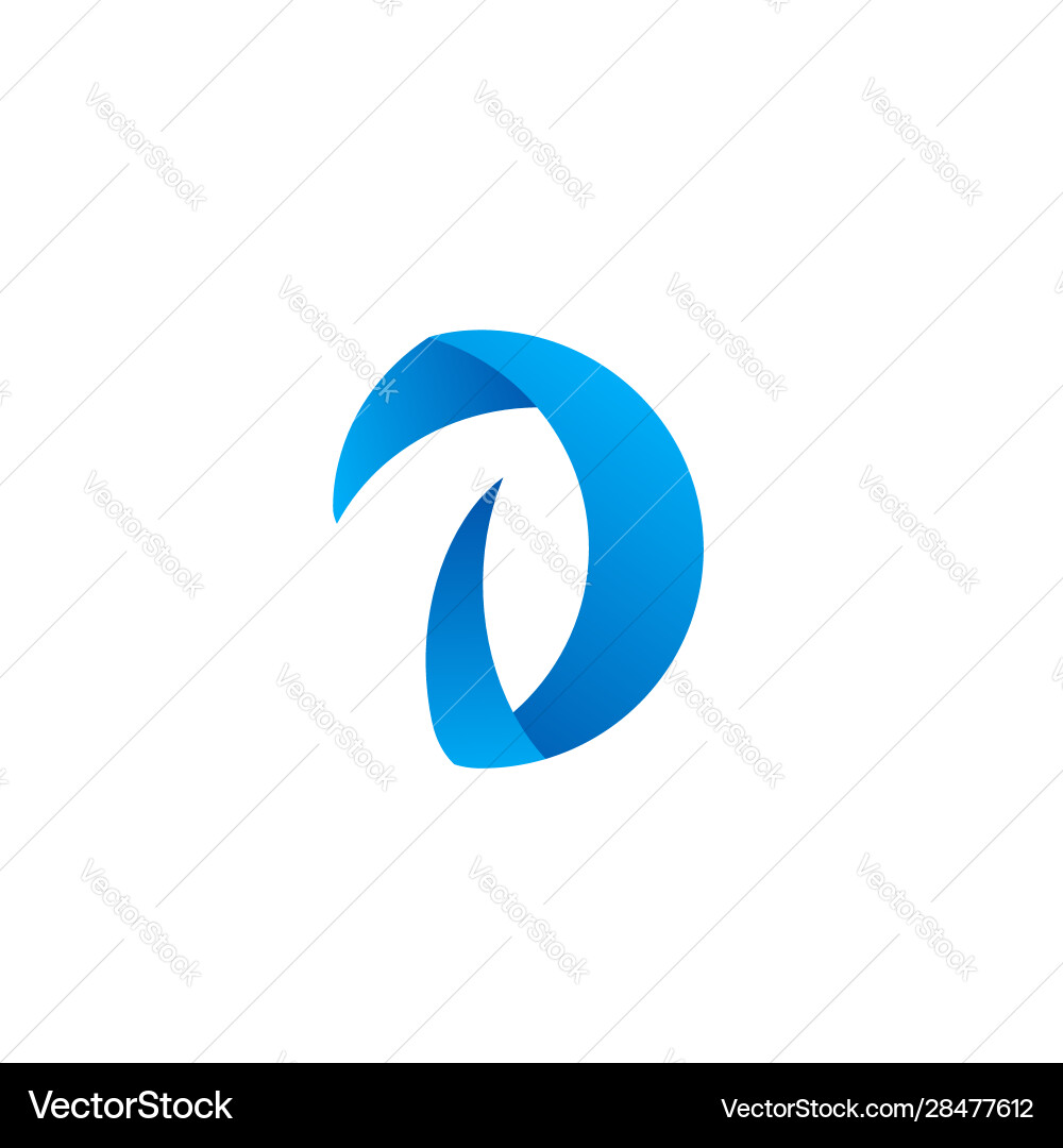 Abstract Blue D Logo Icon Royalty Free Vector Image