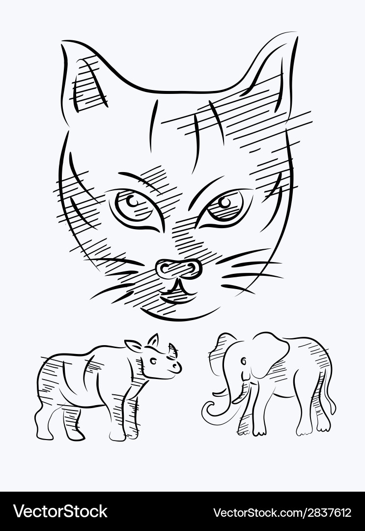 Animal sketch Royalty Free Vector Image - VectorStock