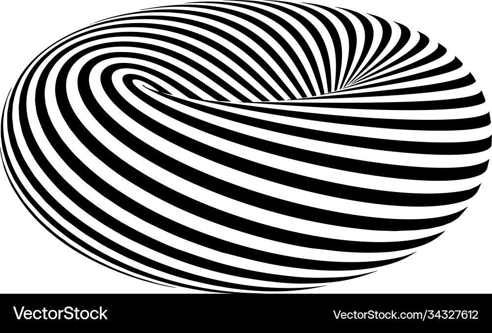 Black and white lines optical illusion Royalty Free Vector