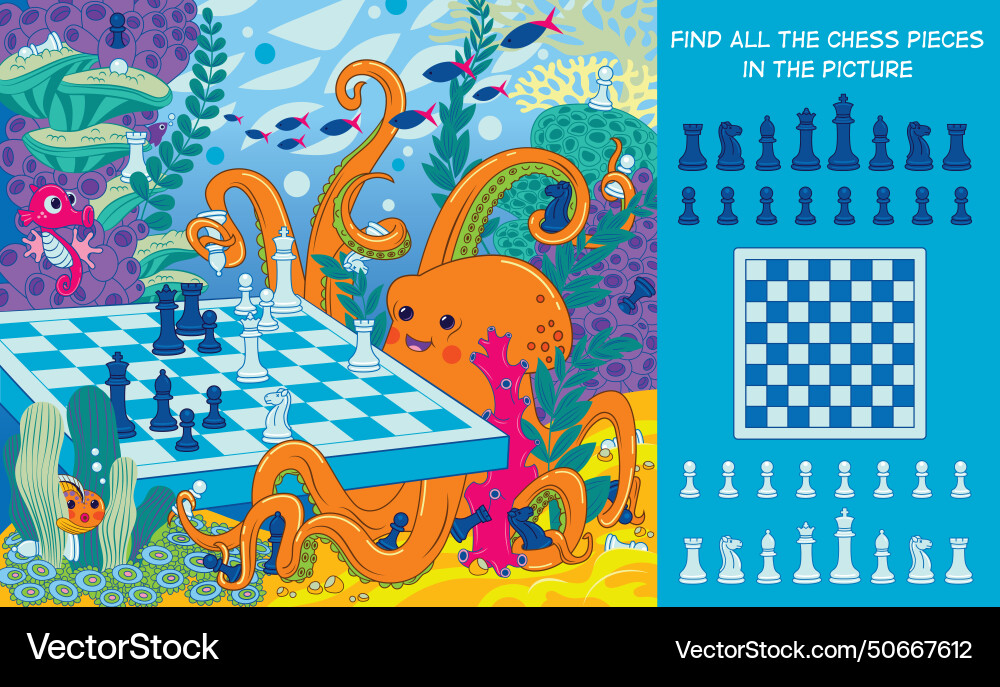 Chess octopus Royalty Free Vector Image - VectorStock