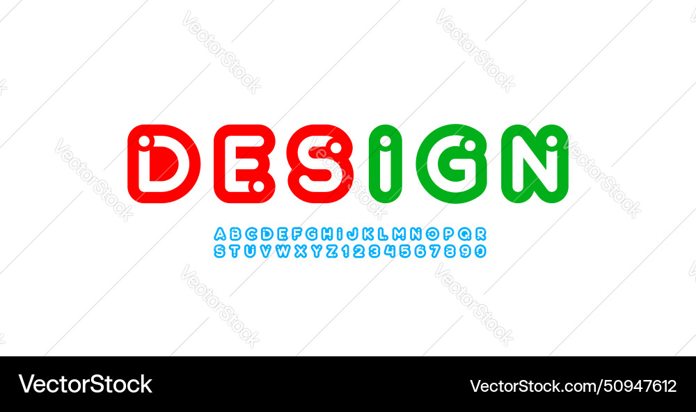 Font thick alphabet bold with white dots Vector Image