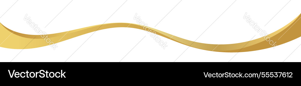 Gold wave curve golden corner shape Royalty Free Vector