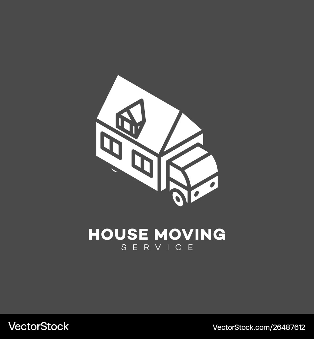 House moving service logo Royalty Free Vector Image