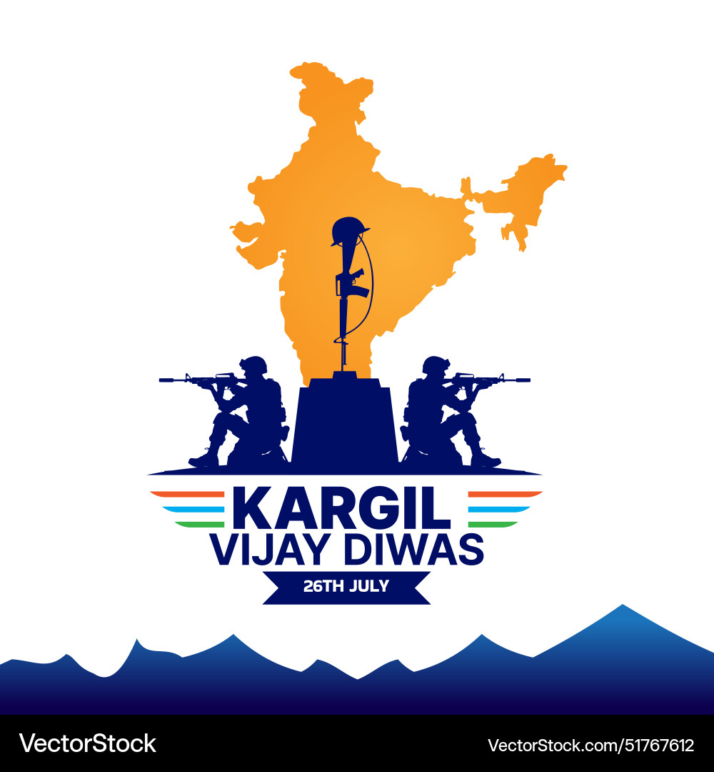 Kargil vijay diwas celebration concept banner Vector Image