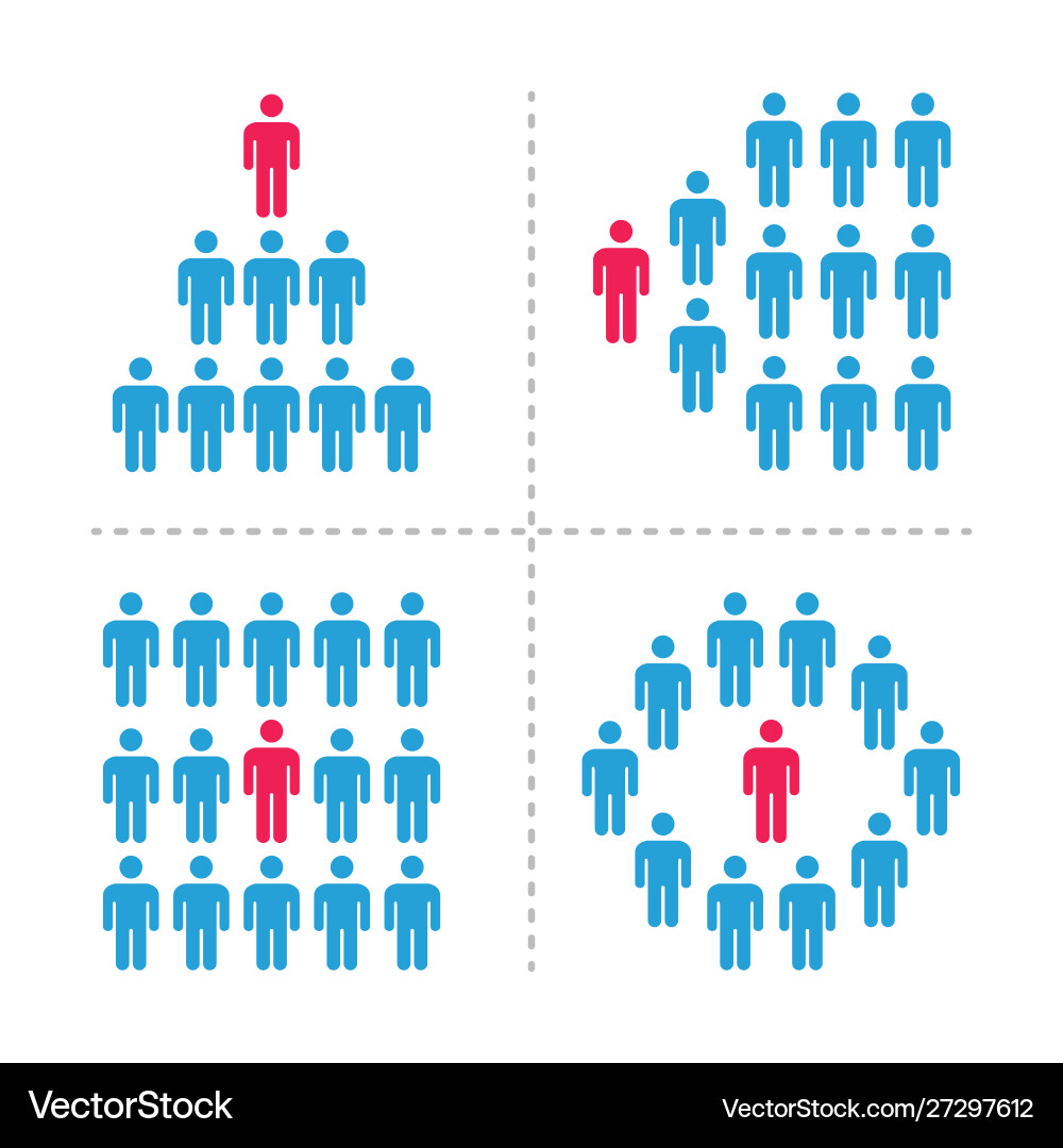 Leader & Crowd Icon Set Royalty Free Vector Image