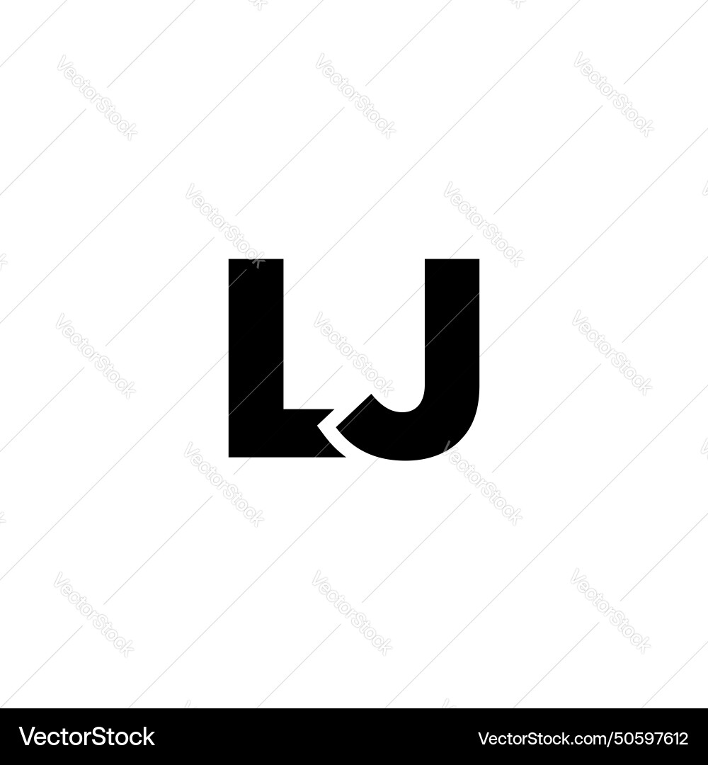 Letter l and j lj logo design template minimal Vector Image