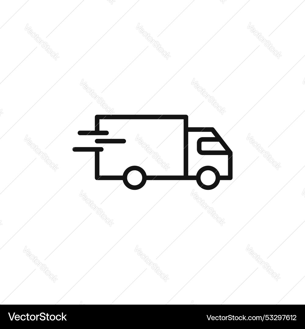 Moving truck icon set delivery van symbol fast Vector Image