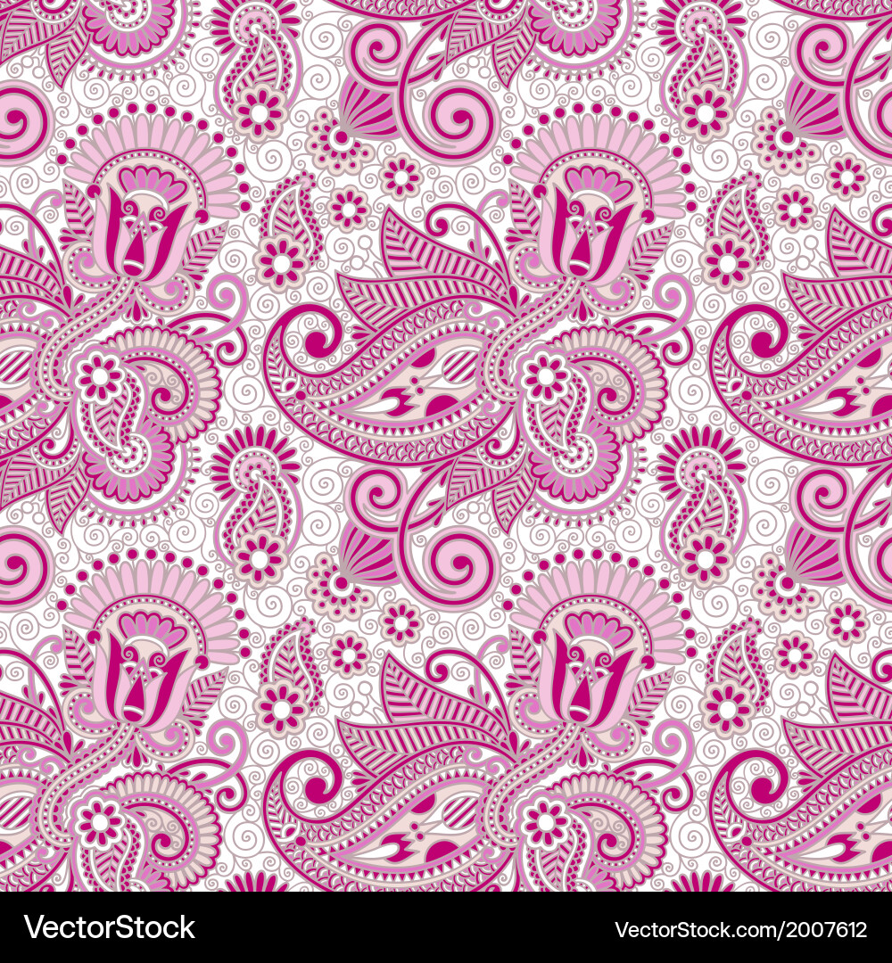 Seamless flower paisley design Royalty Free Vector Image