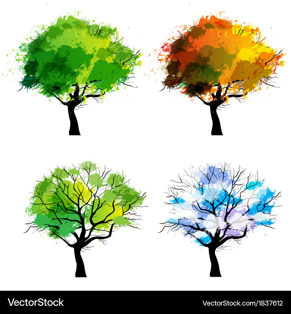 Trees of four seasons Royalty Free Vector Image