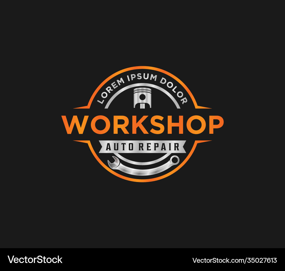 Automotive logo design vintage style Royalty Free Vector