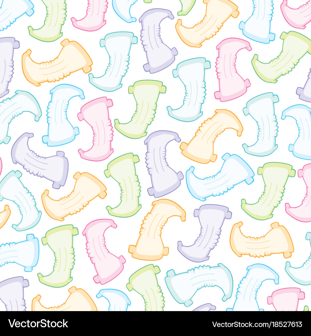 Background pattern with baby diaper or absorbent Vector Image