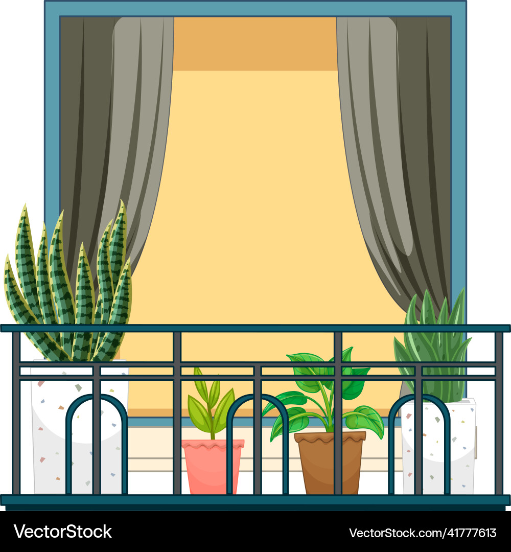 Balcony of apartment building facade Royalty Free Vector
