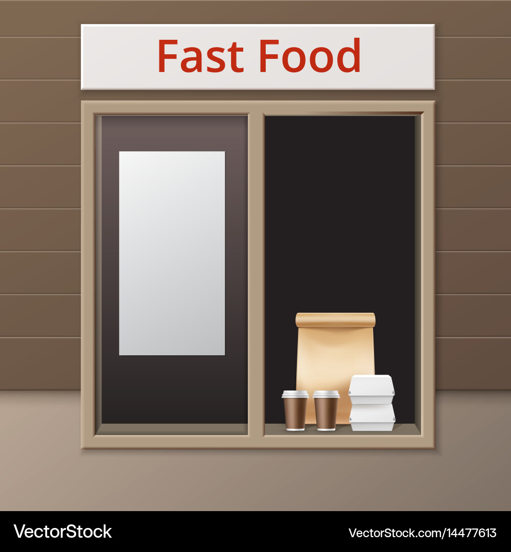 Cafe take away window Royalty Free Vector Image