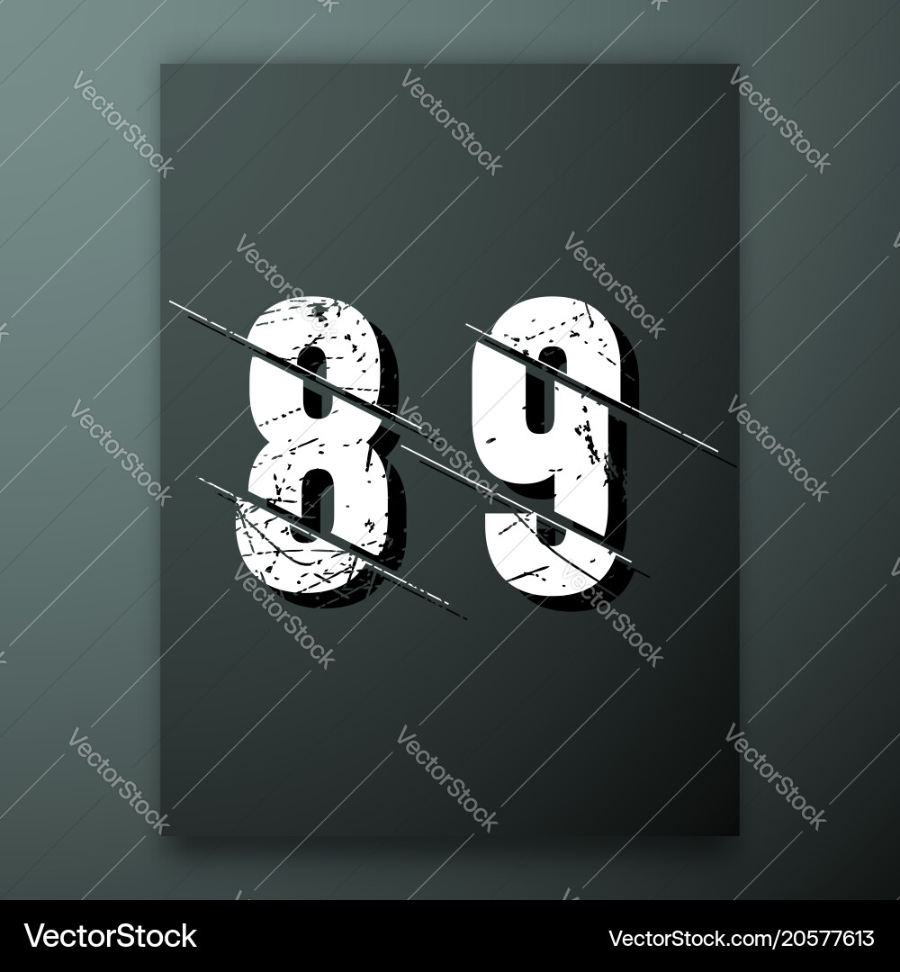 Glitch number font template Royalty Free Vector Image