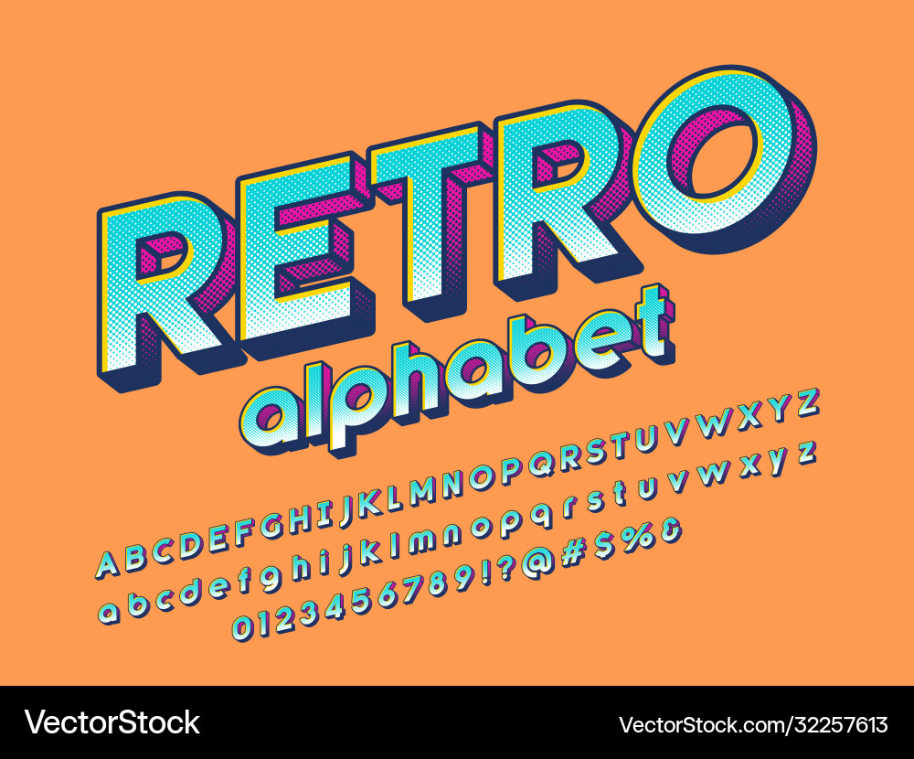 Halftone font Royalty Free Vector Image - VectorStock