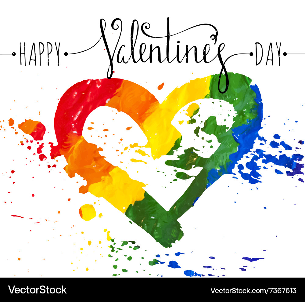 Hand-drawn rainbow heart Royalty Free Vector Image