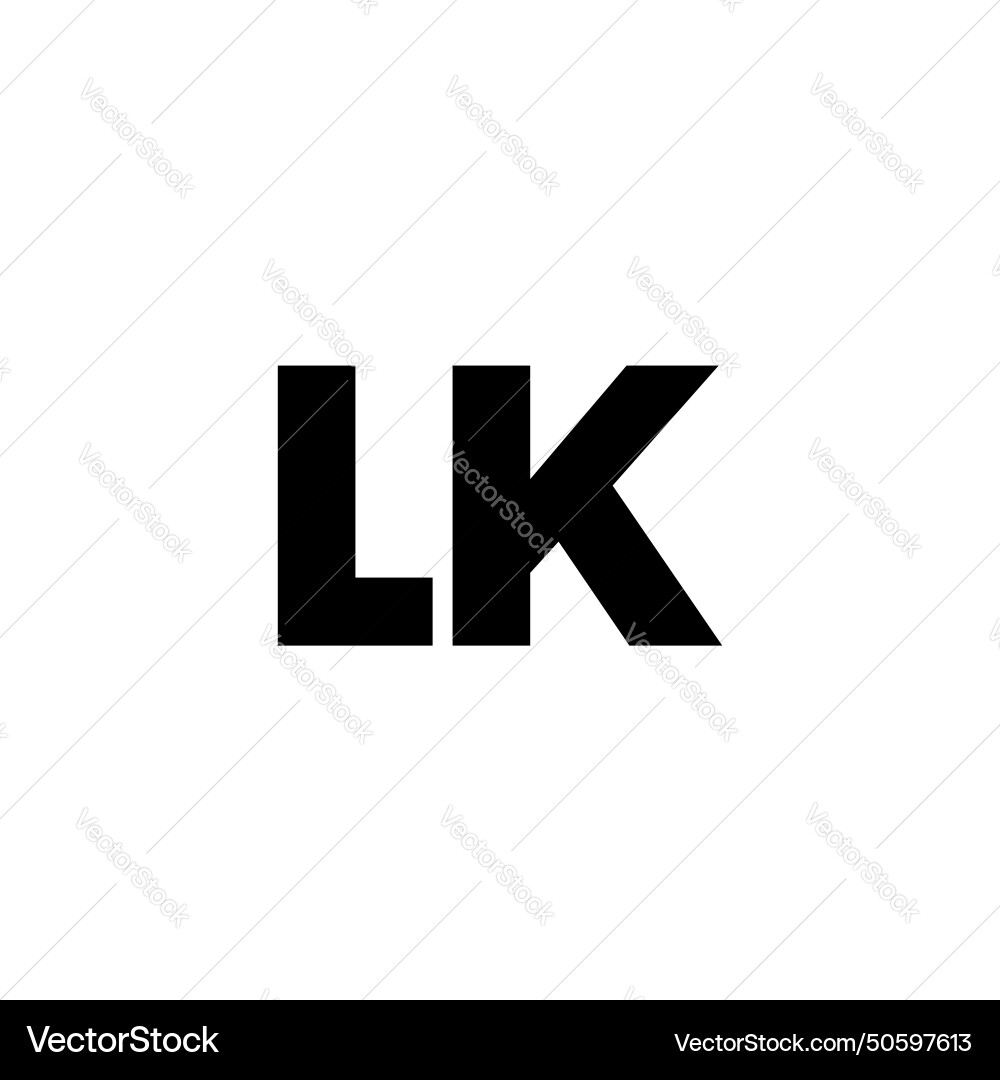 Letter l and k lk logo design template minimal Vector Image