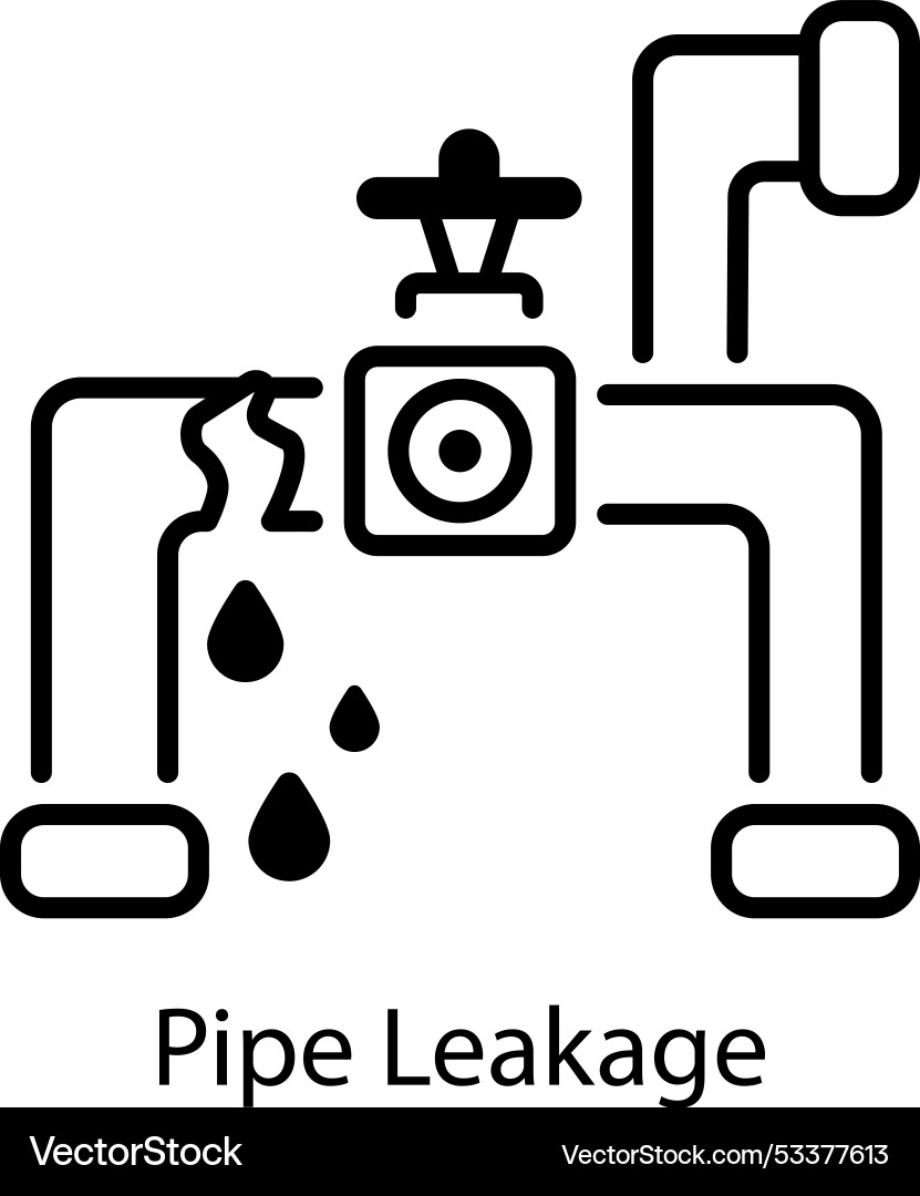 Pipe Leaking Lizenzfreies Vektorbild - VectorStock