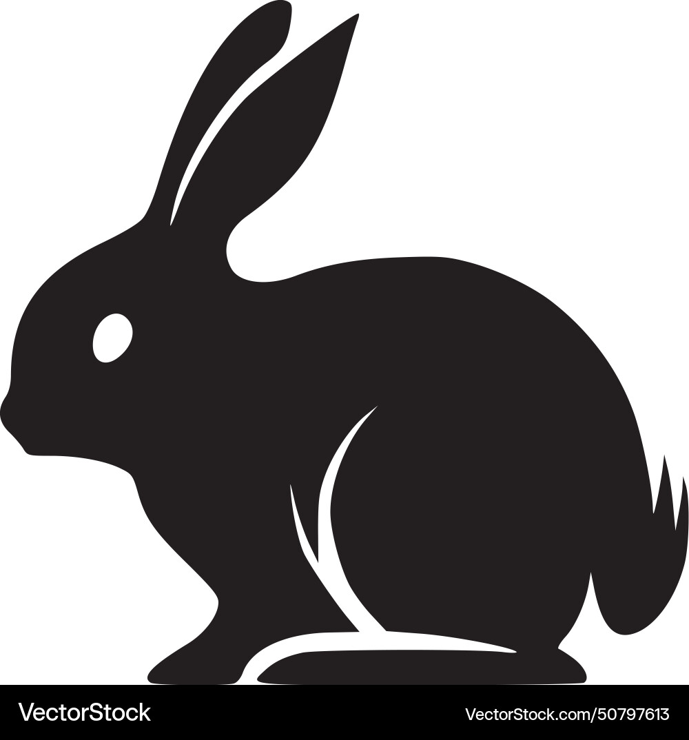 Rabbit - black and white isolated icon Royalty Free Vector